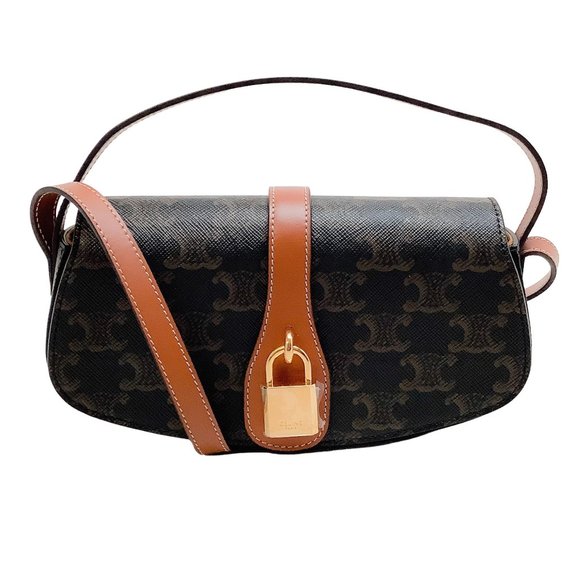 Celine | Bags | Celine Brown Triomphe Canvas Tabou Clutch Bag | Poshmark